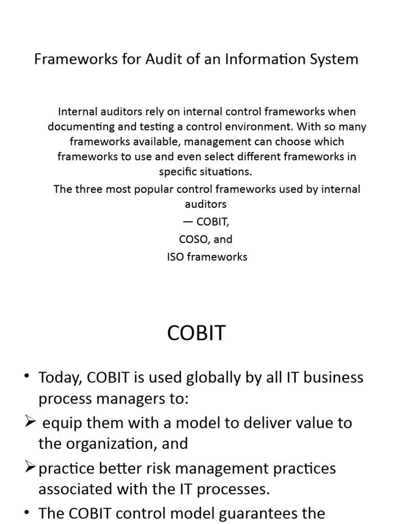 Frameworks For Audit of An Information System | PDF | Internal Control ...