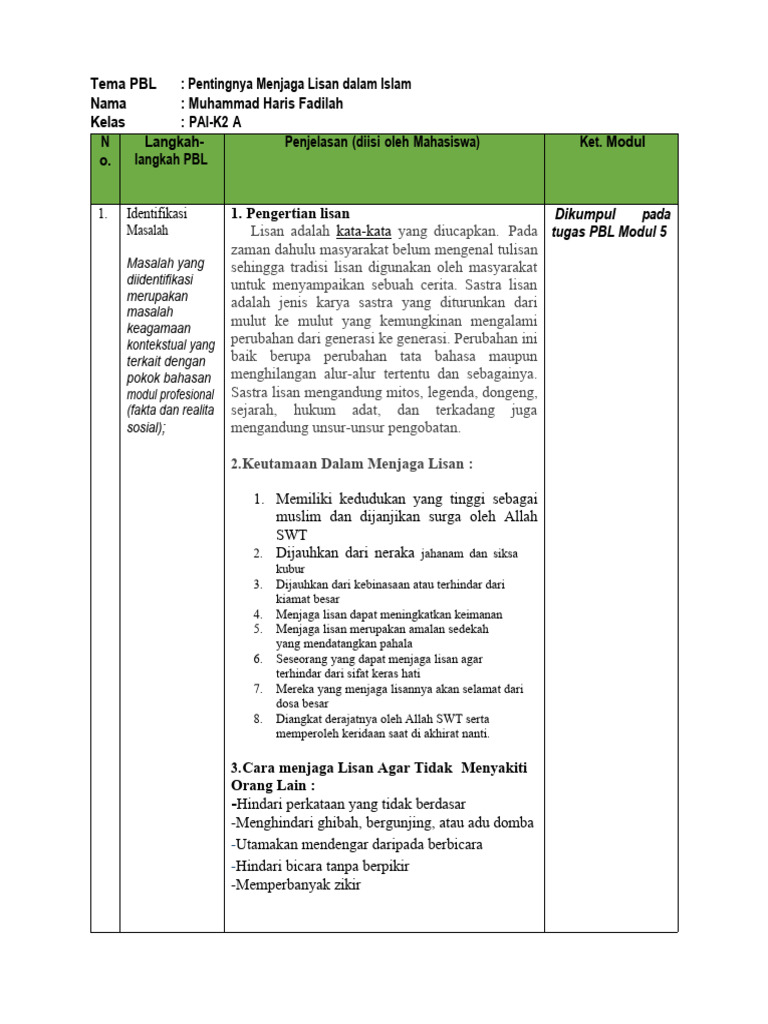 Template Tugas PBL Haris - 3 | PDF