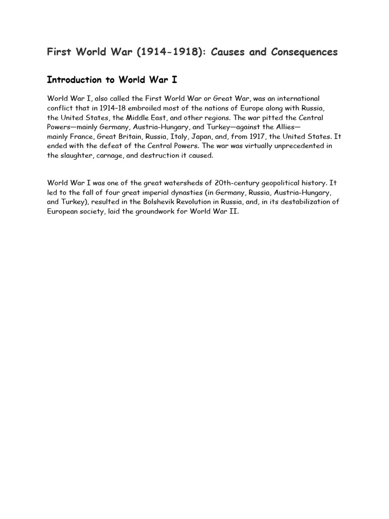 First World War | Download Free PDF | Axis Powers | World War I