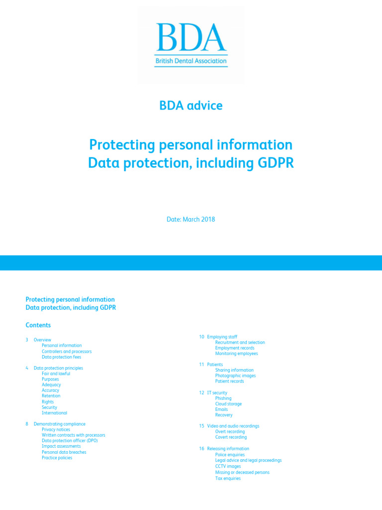 Protecting Personal Information Data Protection, Lncluding GDPR | PDF
