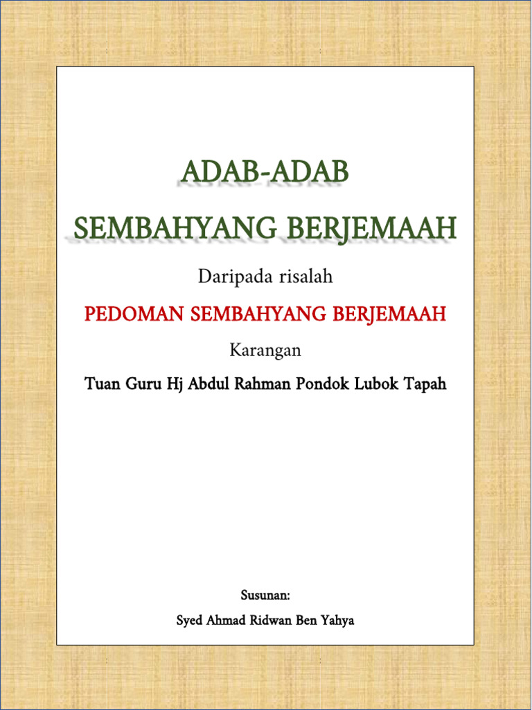 Adab Sembahyang Berjemaah dalam Islam | PDF