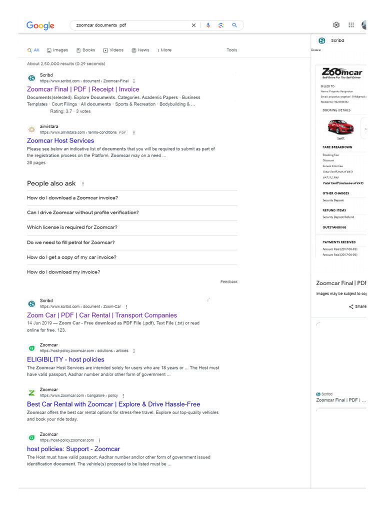 Zoomcar Documents PDF - Google Search | PDF | Scribd | Computing