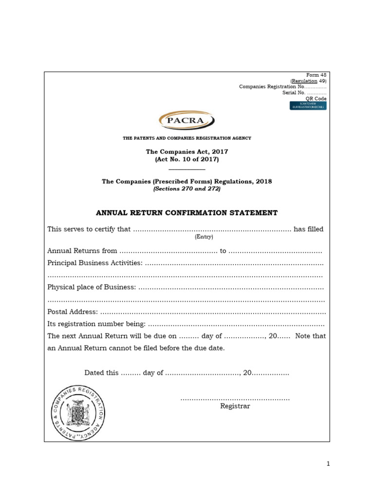 Companies Form 48 | PDF