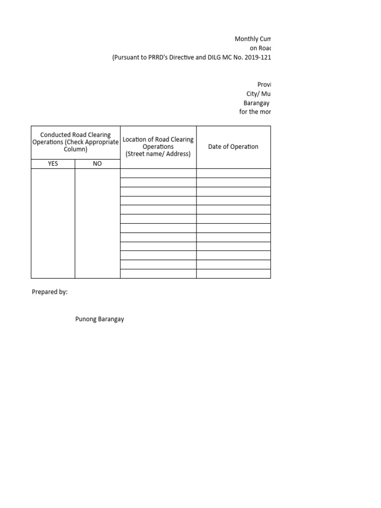 Road Clearing Report | PDF