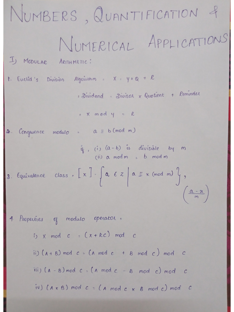 Unit 1 - Numbers, Quantification and Numerical Applications | PDF