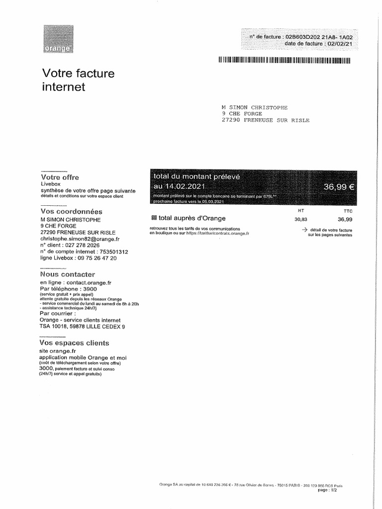 Facture Internet | PDF