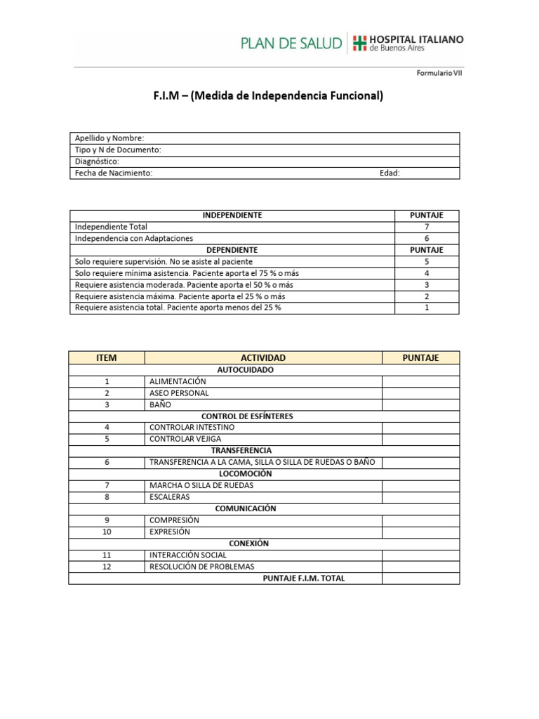 Formulario Fim | Descargar gratis PDF | Higiene | Medicina CLINICA
