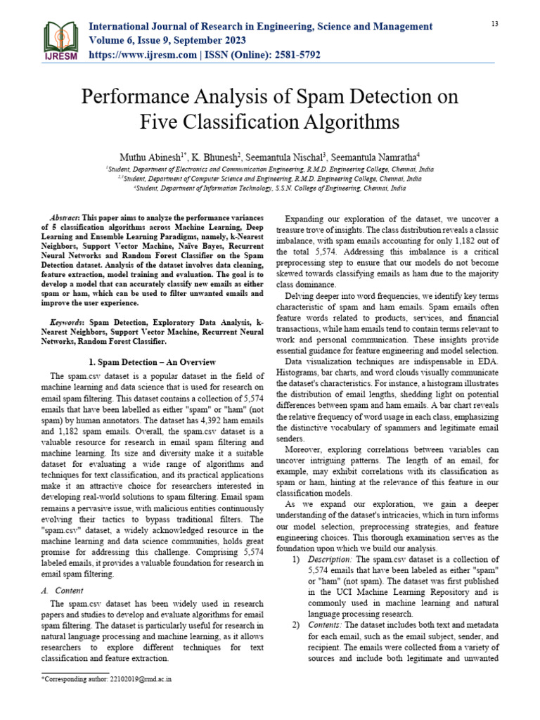 Ijresm V6 I9 3 2 | PDF | Machine Learning | Support Vector Machine