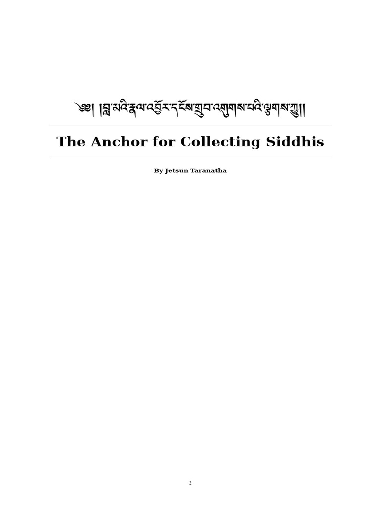 The Anchor For Collecting Siddhis | PDF