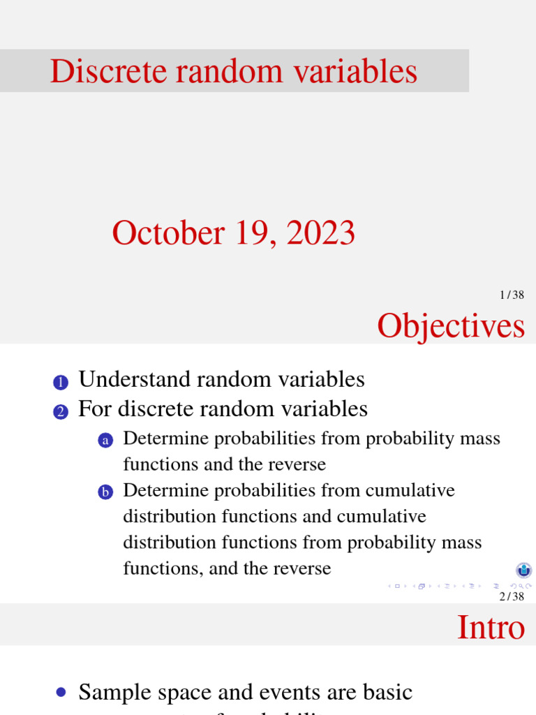 4-Discrete Random Variables | Download Free PDF | Probability Distribution | Random Variable