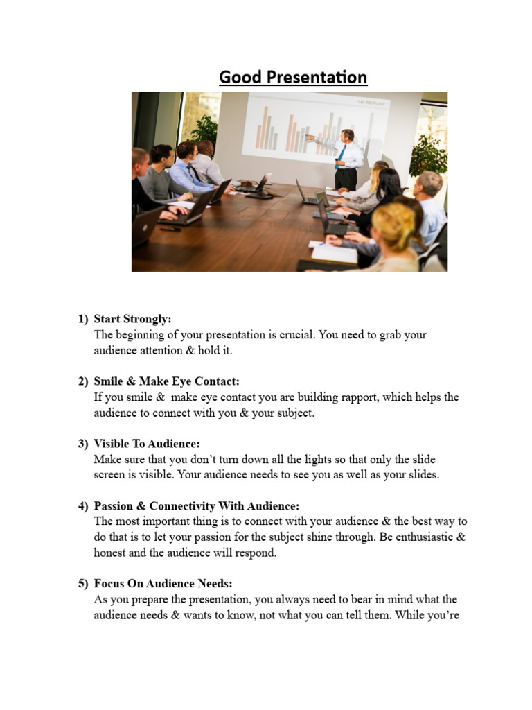 Good and Bad Presentation | Download Free PDF | Body Language | Cognition
