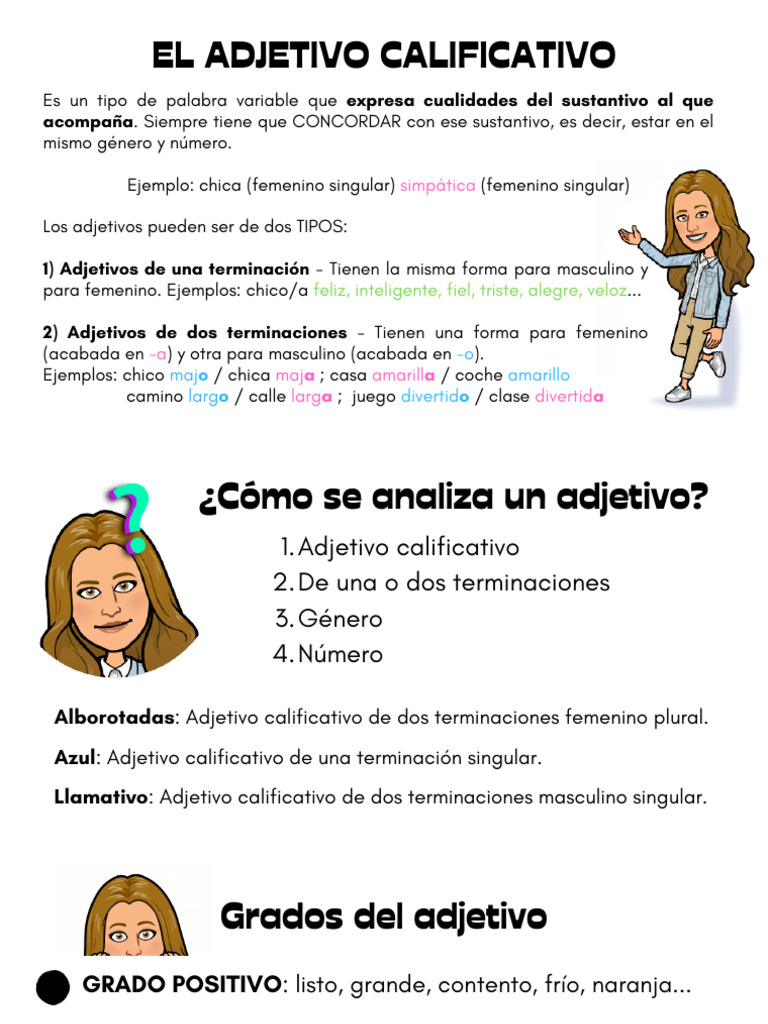El adjetivo calificativo | PDF