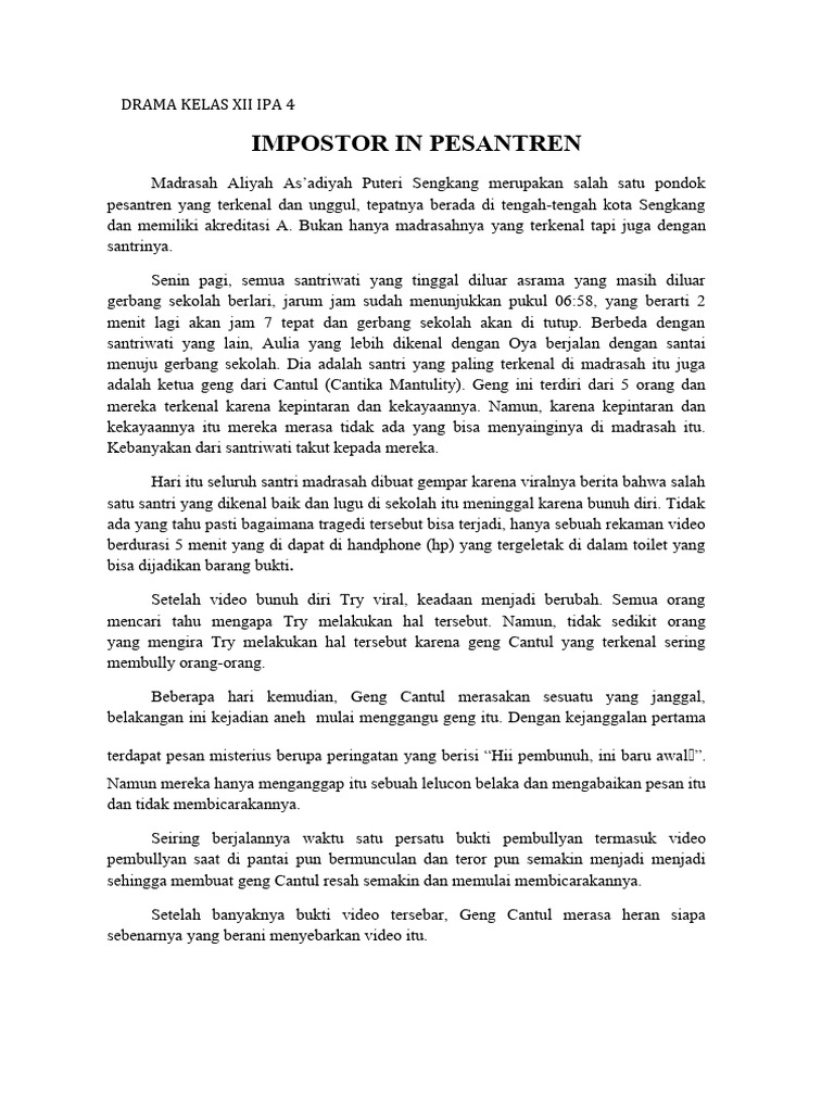 Drama Kelas Xii Ipa 4 | PDF