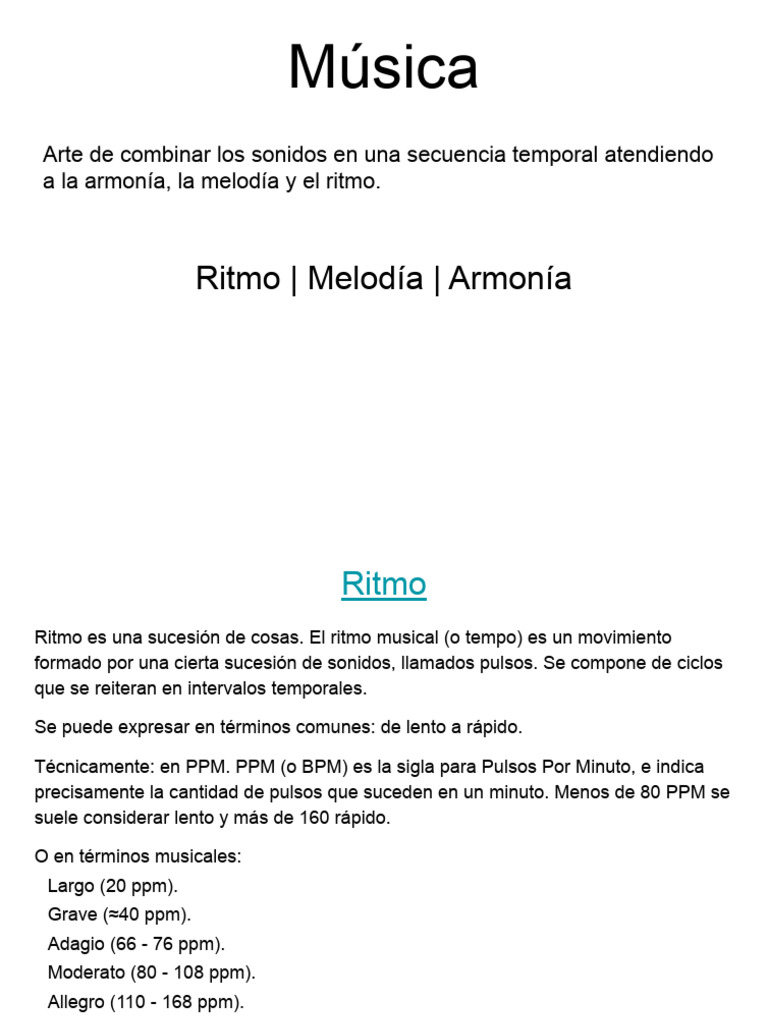 Clase 8, La Música | PDF