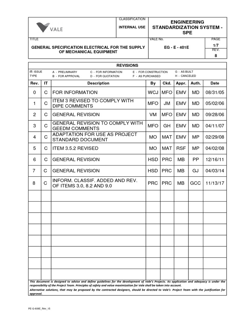 Electrical Specs for Mechanical Equipment | PDF | Technology & Engineering