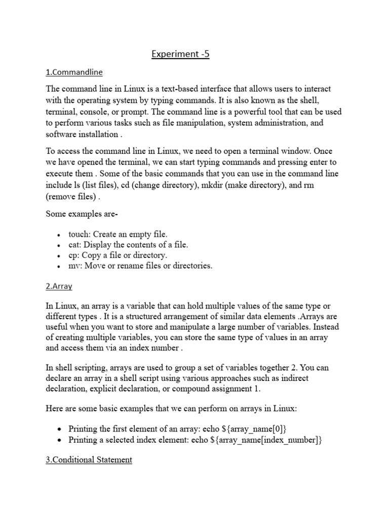 Experimen 5 | PDF | Command Line Interface | Shell (Computing)