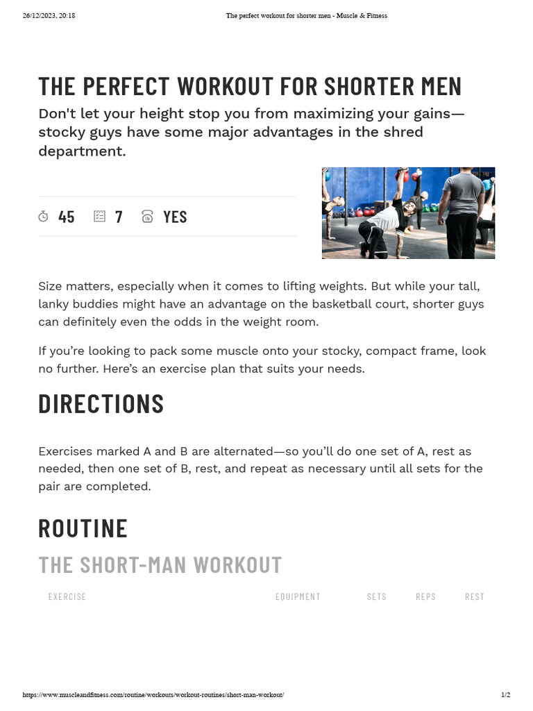 The Perfect Workout For Shorter Men - Muscle & Fitness | PDF | Weight ...
