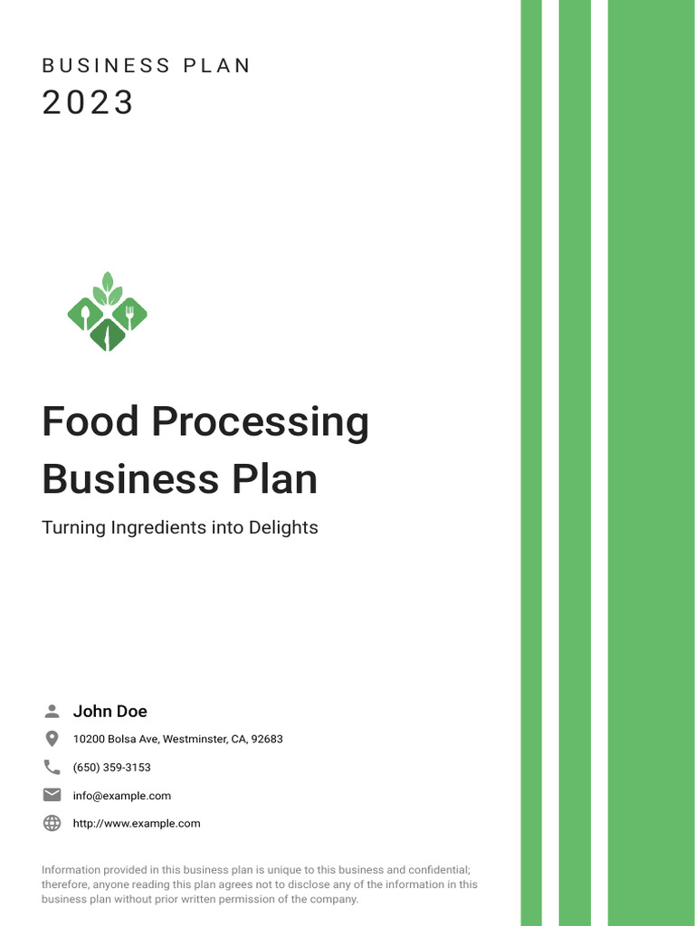 Food Processing Business Plan 2023 | PDF | Marketing | Business Plan