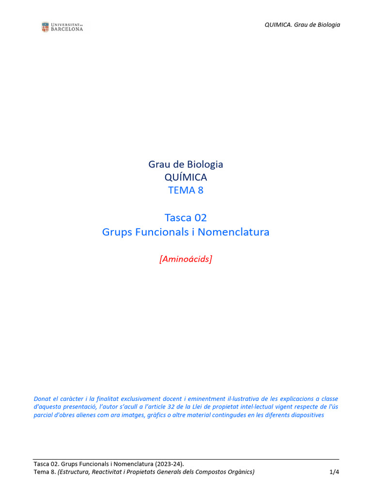 Química Tasca 2 Tema 8 | PDF