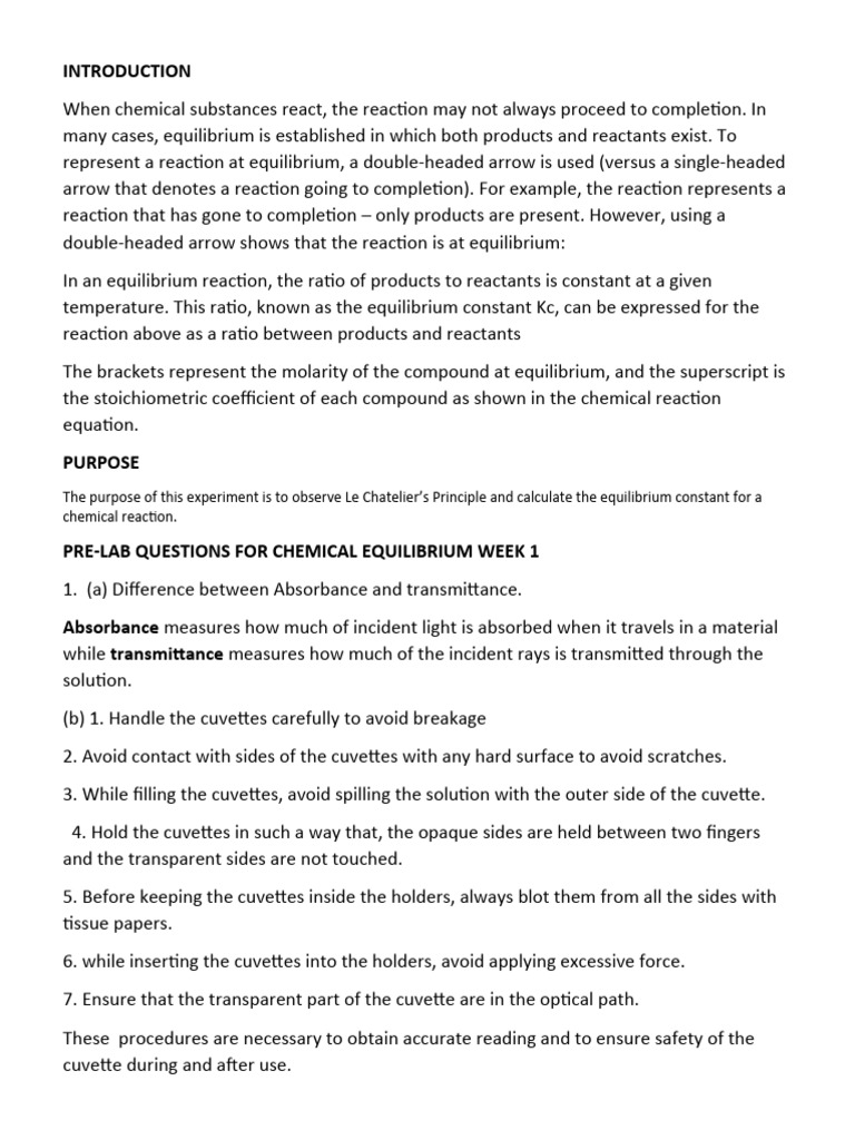 Chemical Equilibrium Questions-2 | PDF | Chemical Equilibrium ...