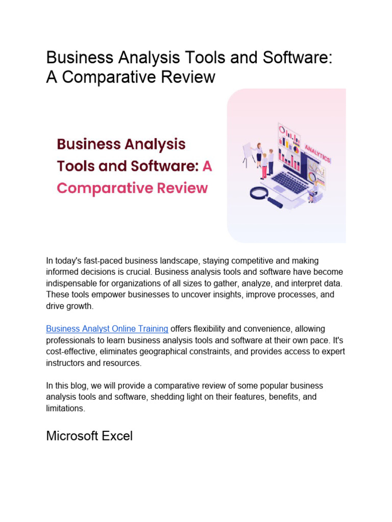 Business Analysis Tools and Software - A Comparative Review | PDF ...