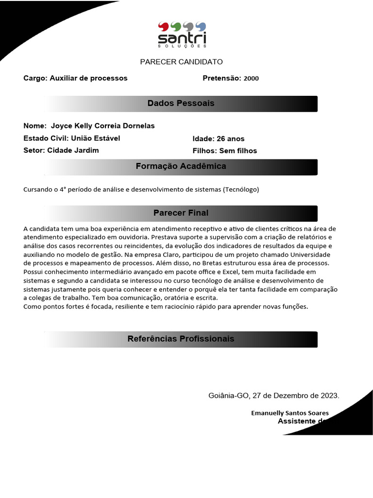 Joyce Kelly - Parecer - Copia | PDF