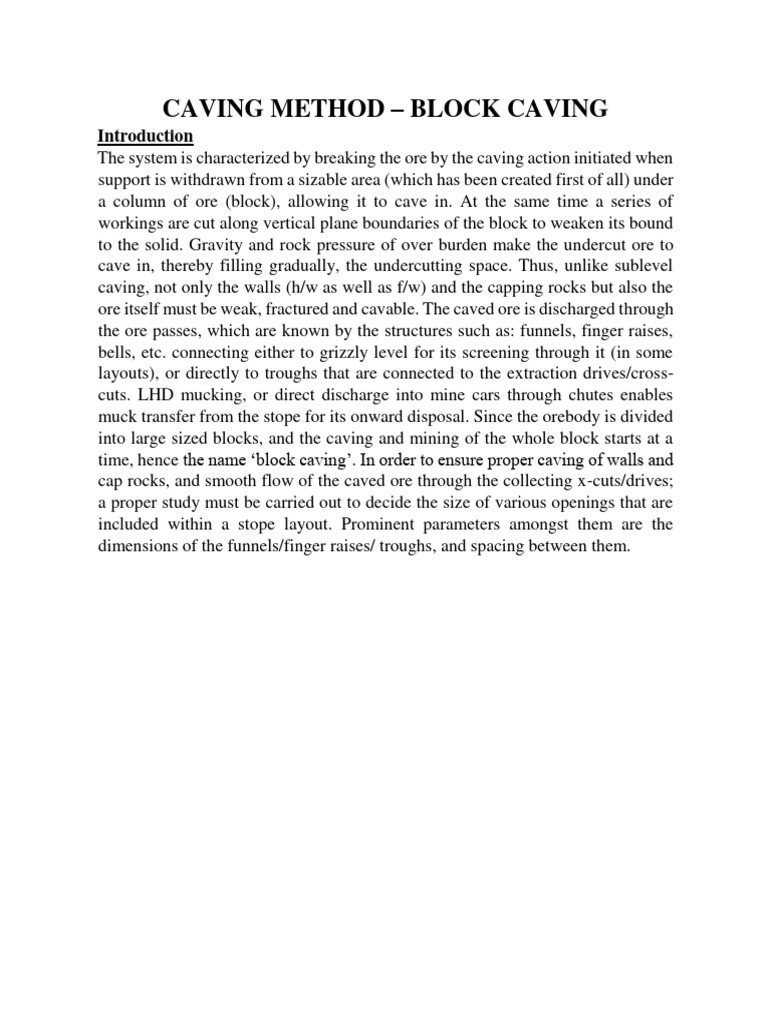 Block Caving | Download Free PDF | Mining | Materials