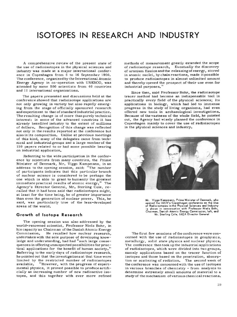 Isotopes in Research and Industry: Growthofisotoperesearch | PDF