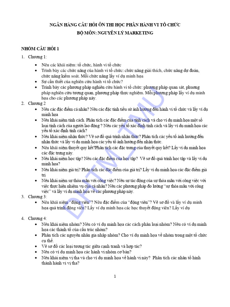 NHCH Hành Vi T CH C | PDF