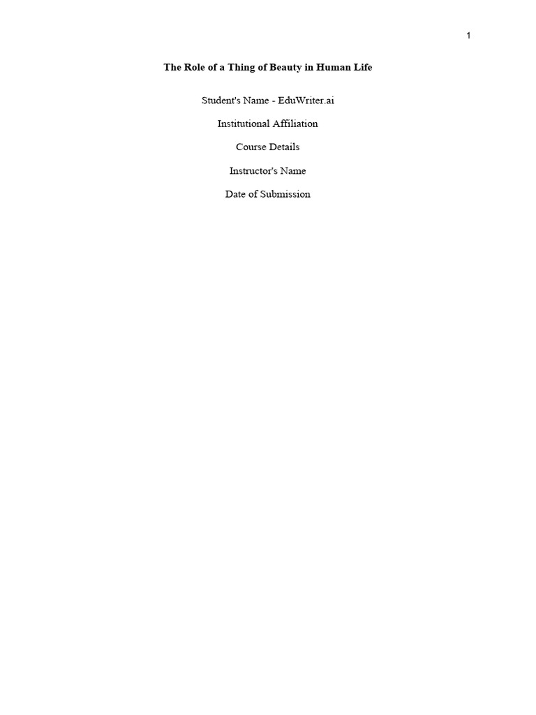 The Role of Beauty in Human Life | PDF | Beauty | Nature