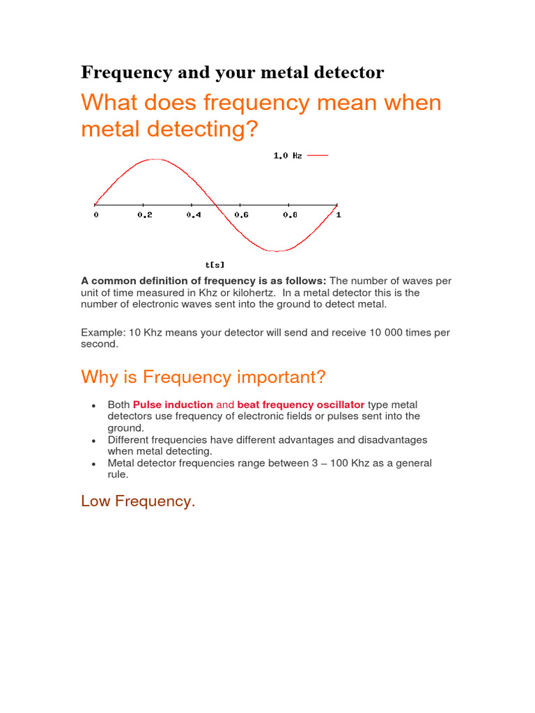 Frequency and Your Metal Detector | PDF | Metal Detector | Frequency