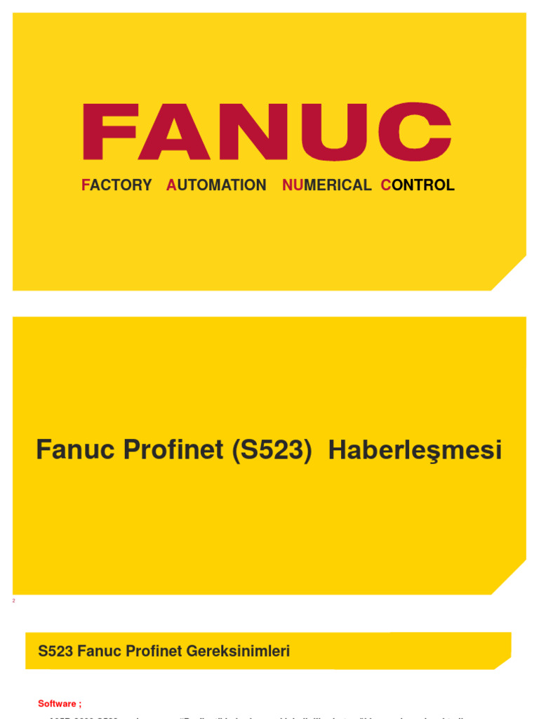 S523 Fanuc Profinet Kart | PDF