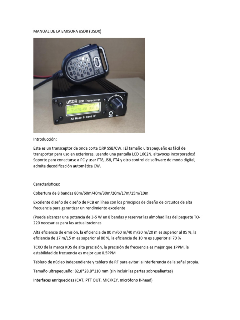 Manual de La Emisora Usdr | PDF | Micrófono | Muestreo (procesamiento de señal)