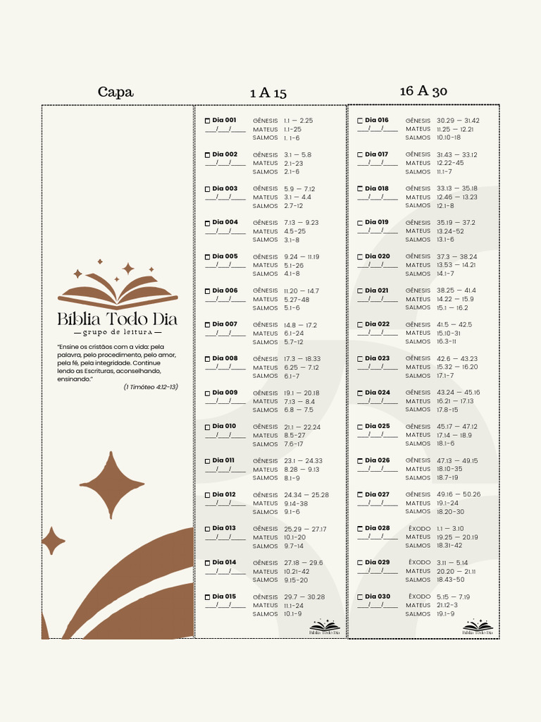 Plano de Leitura BTD 2024 | PDF