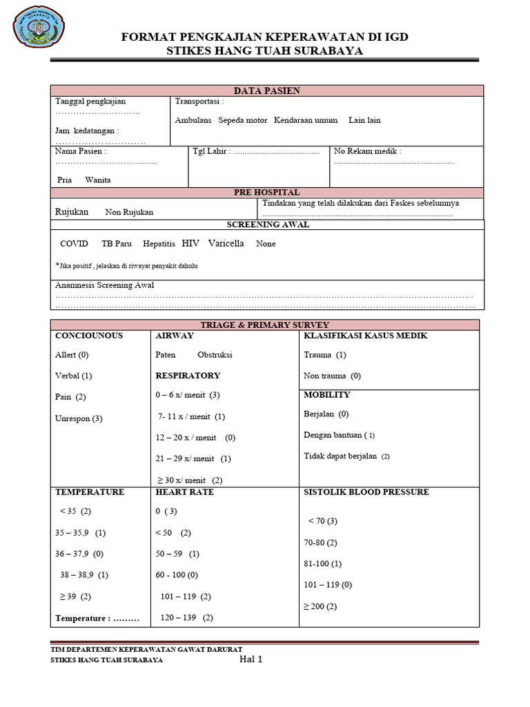 Format Pengkajian Di Igd Pdf