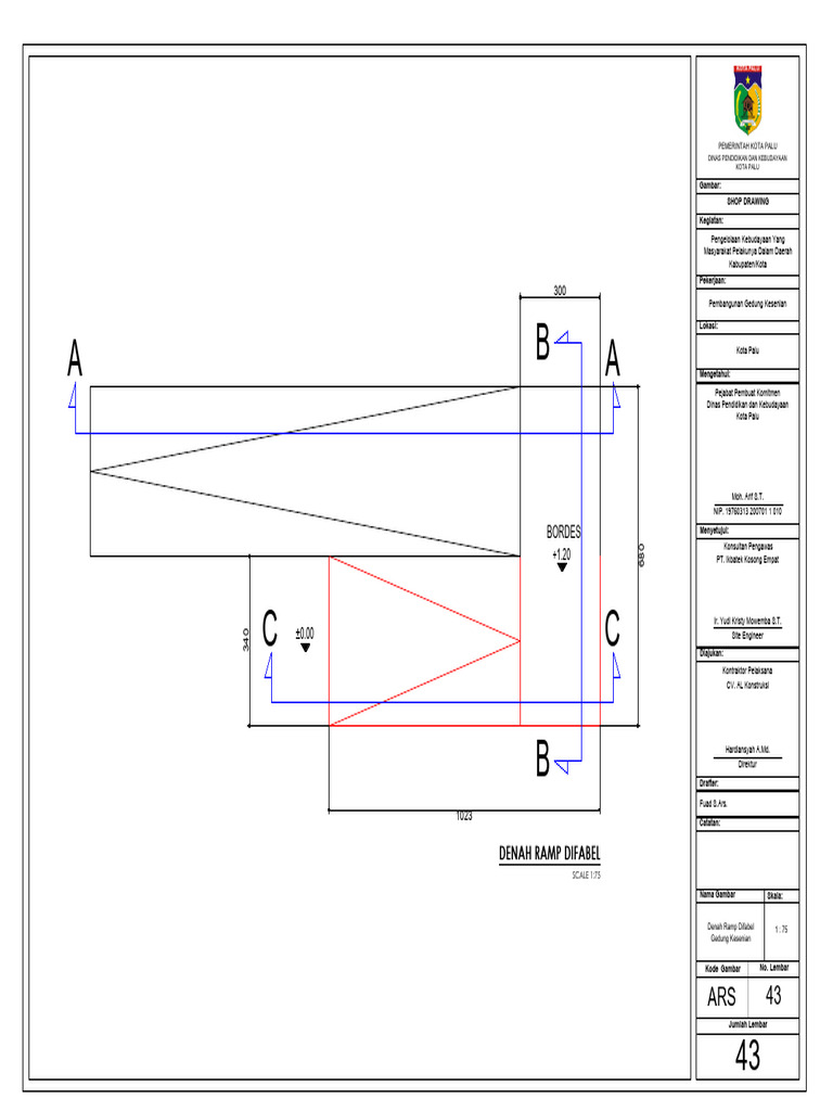 Denah dan Detail Ramp Difabel | PDF