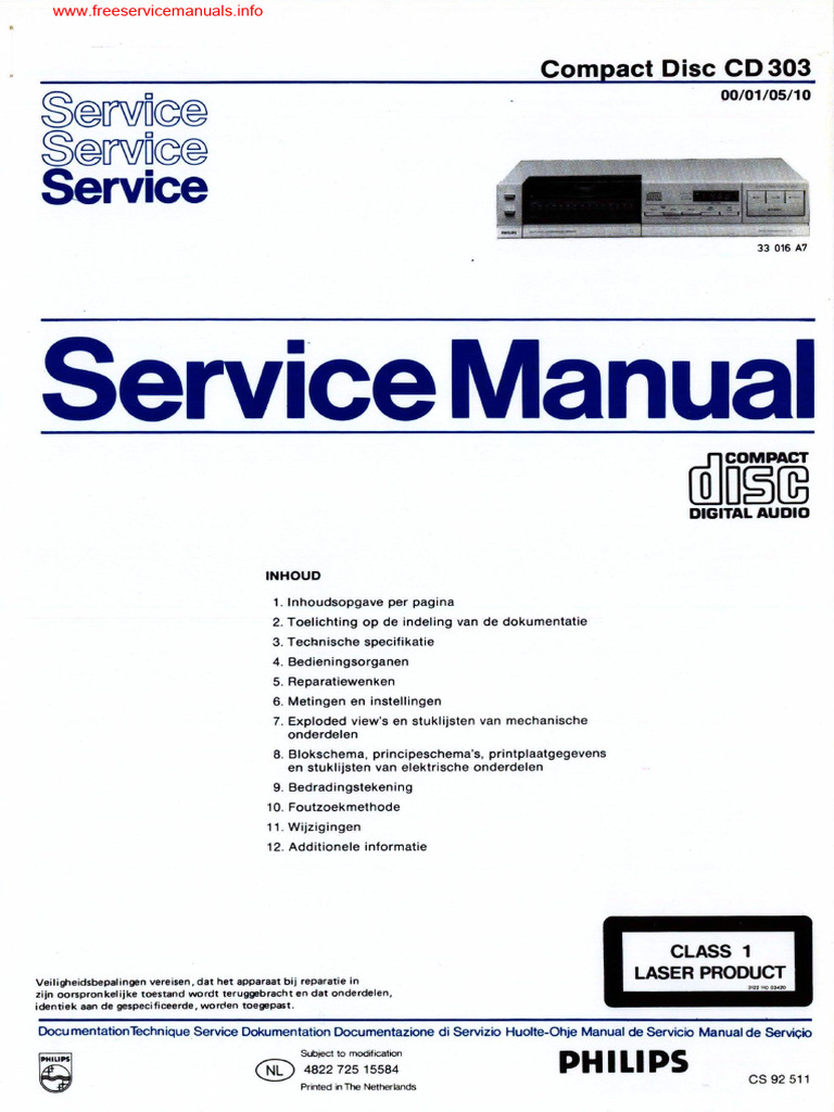 PHILIPS CD303 Service Manual | PDF | Computers