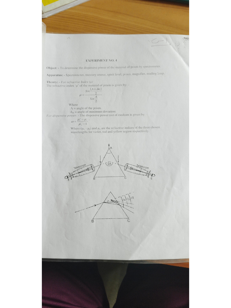 Physics Second Practical PDF Spectrometer | PDF