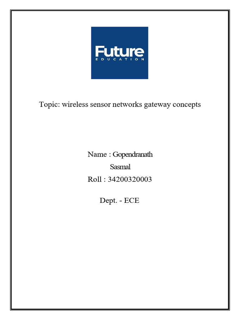 Gopendranath - Sasmal - 34200320003 - Wireless Sensor Network | PDF