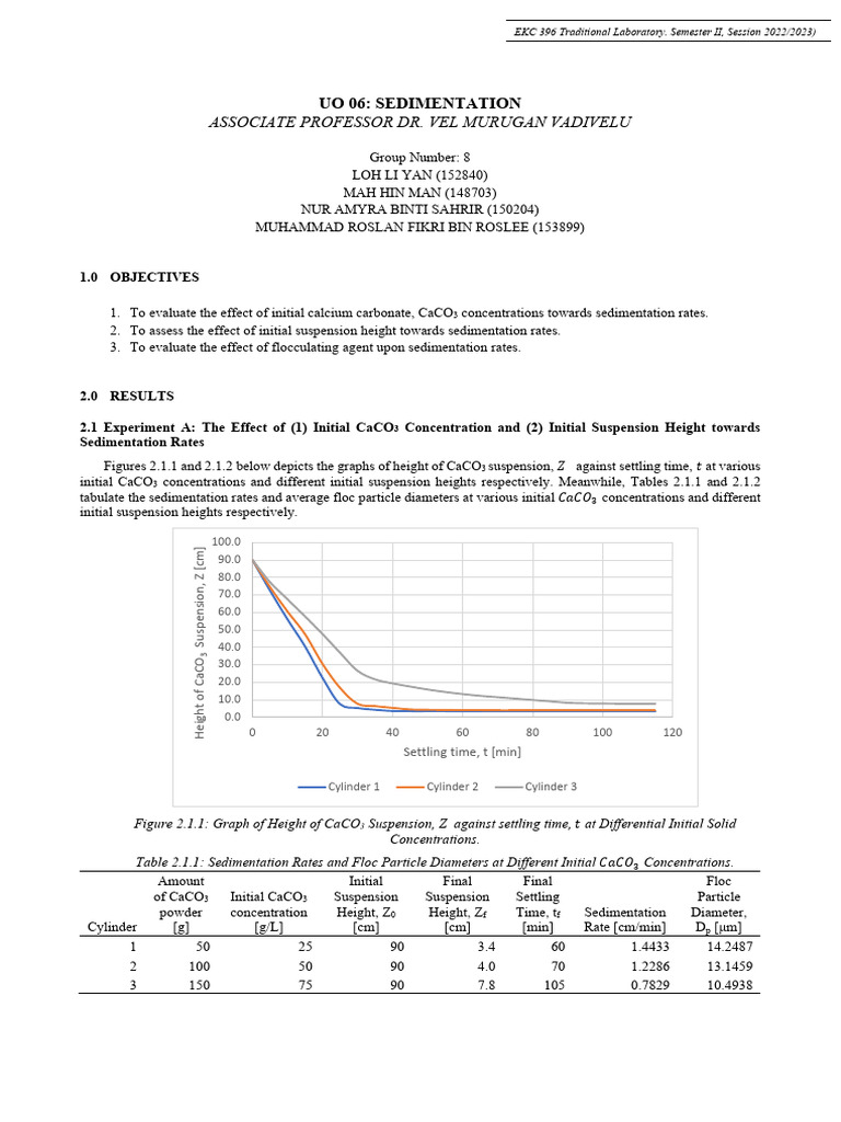 Sedimentation Lab Report | PDF