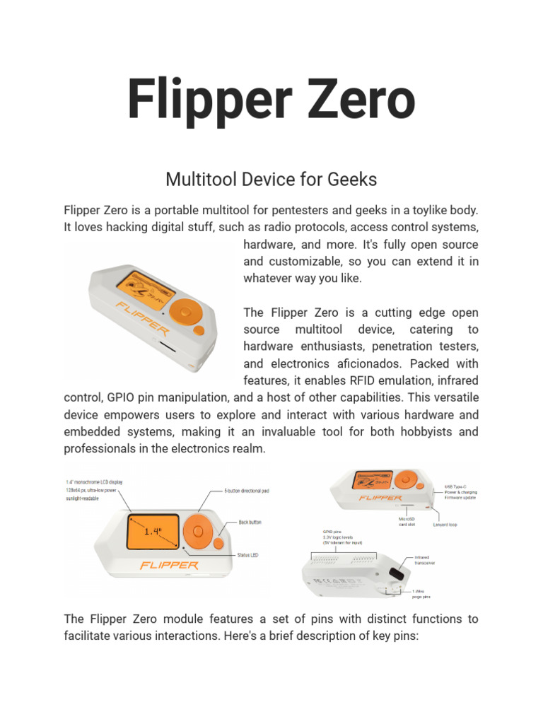 Flipper Zero-U1 | PDF | Office Equipment | Electronic Engineering