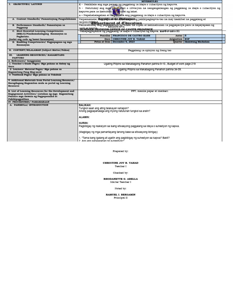 Q2 - Esp-Week5 Day3 | PDF