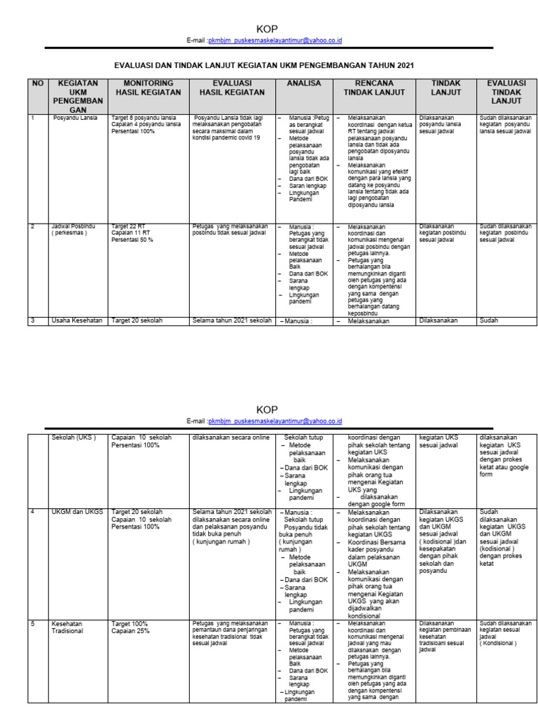 2712 Contoh Monev Ukm Pengembangan | PDF