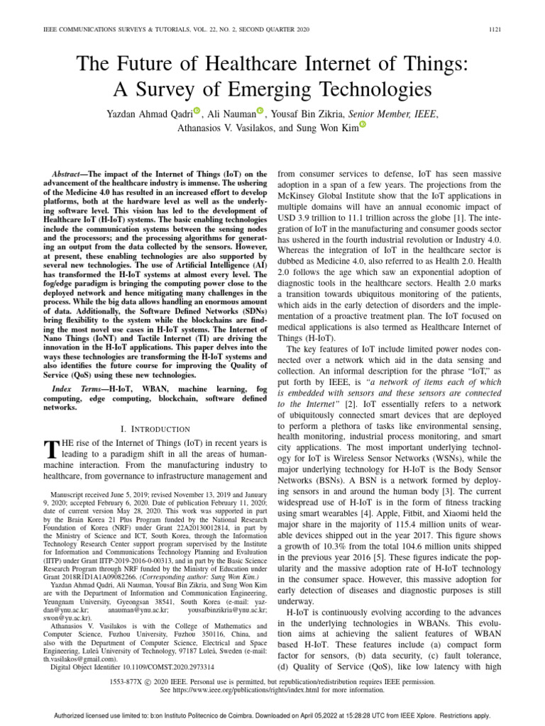The - Future - of - Healthcare - Internet - of - Things - A - Survey - of - Emerging ...