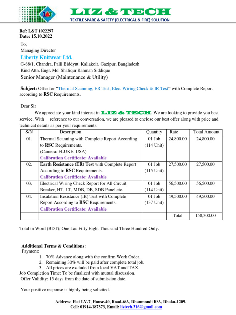 Offer TH - ER.AIR - IR-Liberty.15.10.22 | PDF | Electricity | Electrical Engineering