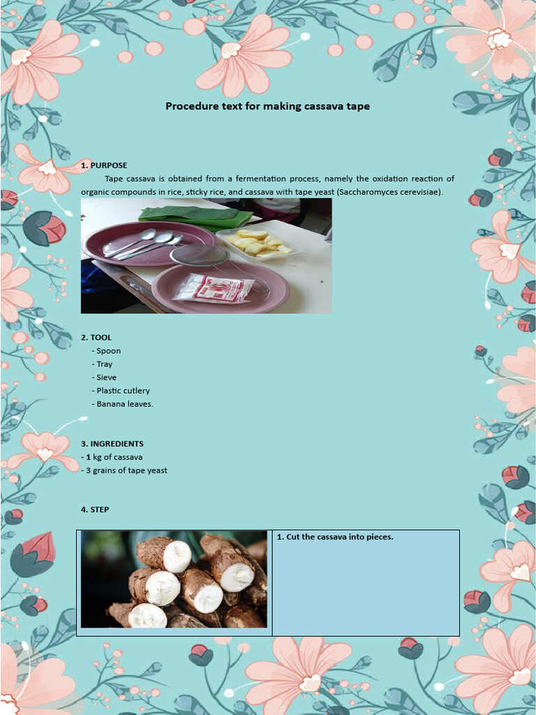 Tape Making Procedure Text Report | PDF | Cooking, Food & Wine ...
