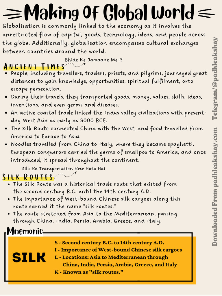 Making of Global World - History 1 | PDF | Silk Road | Trade