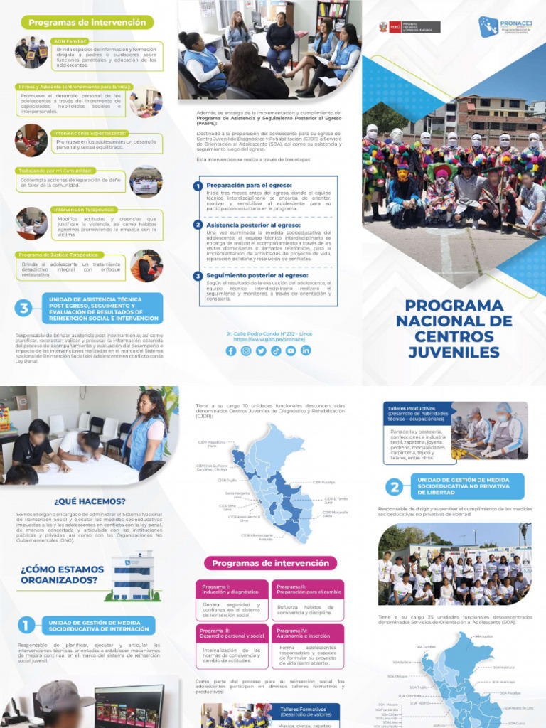 Triptico Programa Nacional de Centros Juveniles | PDF