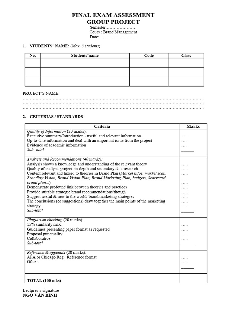 Barem - Final Exam - Brand Management - Group Project Proposal - 2022 ...