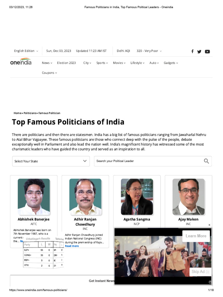 Famous Politicians in India, Top Famous Political Leaders - Oneindia ...